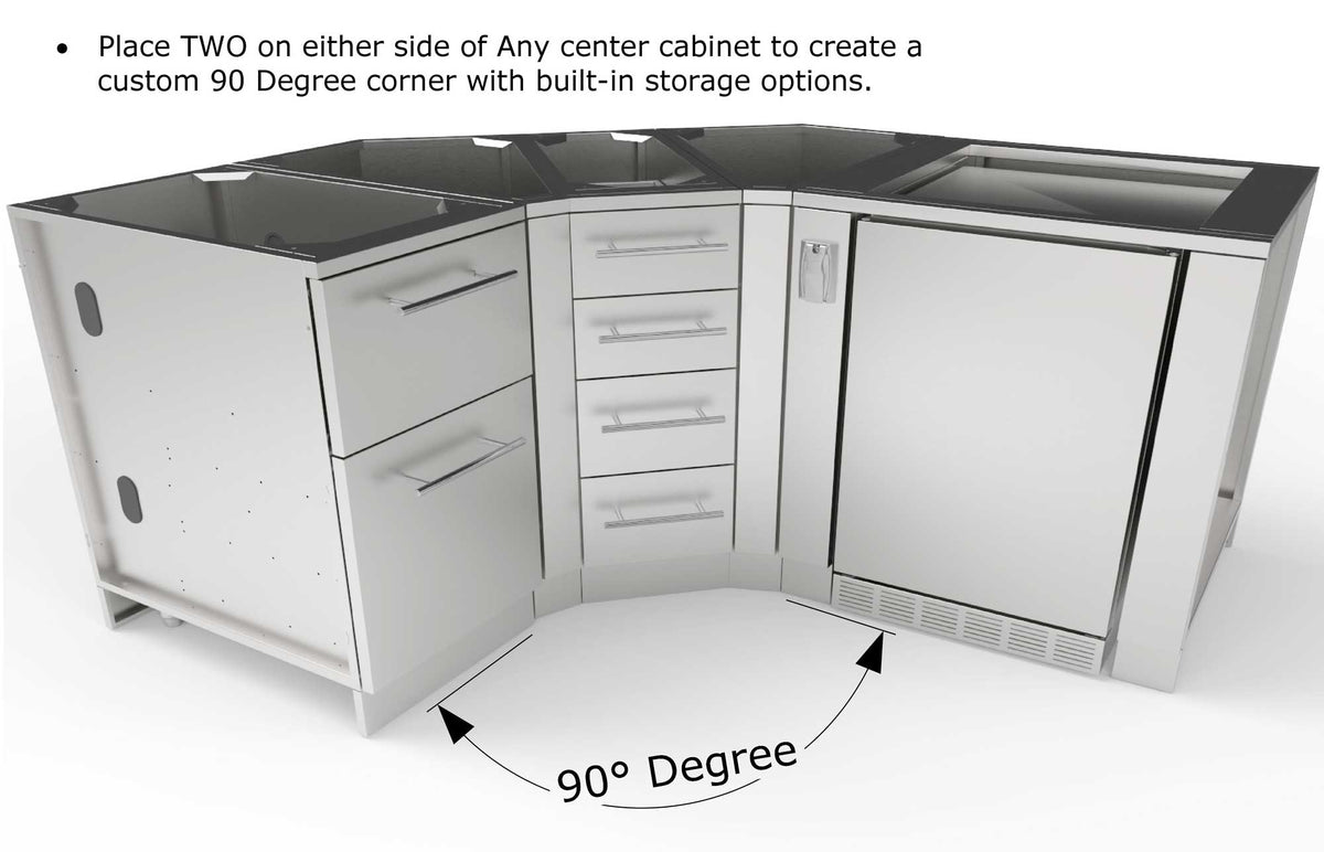 45 Degree Corner Cabinet w/ Utility Access – Theoutdoorkitchenguy.com